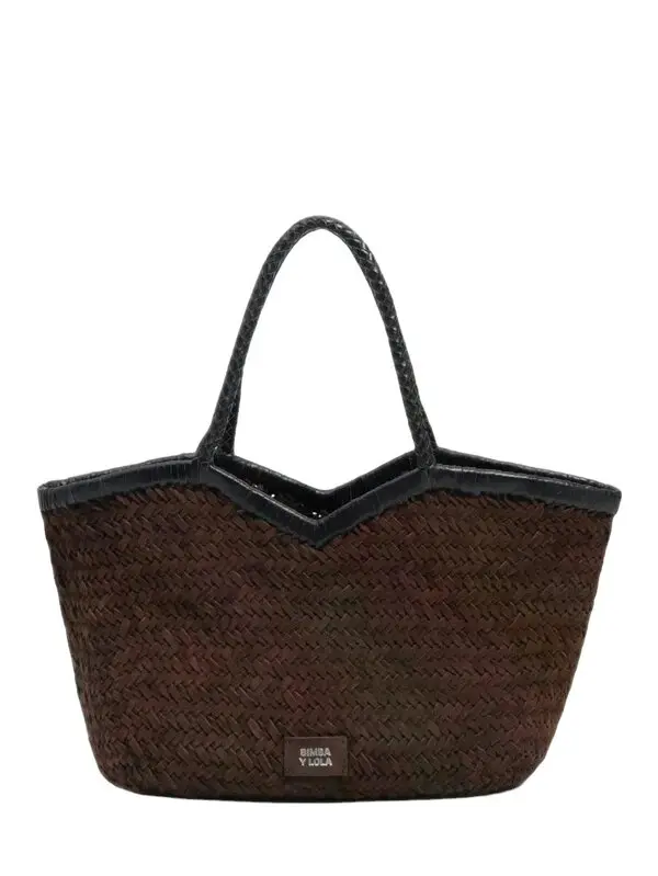 Bimba Y Lola Large Plaited Shopper Bag - Brown