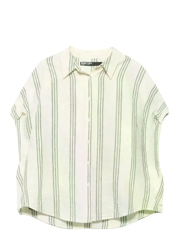 Bimba Y Lola Striped Shirt With Button-up Front - Neutrals