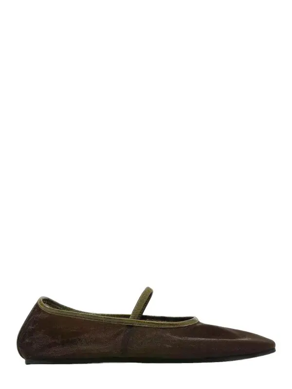 Bimba Y Lola Dark Green Mesh Ballerinas - Brown
