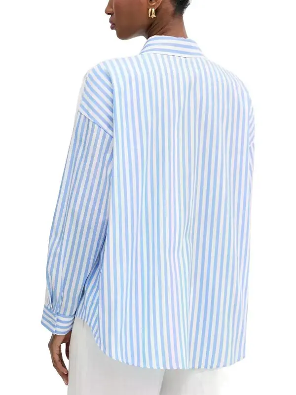MORGAN Lace Trim Striped Shirt - Multicolour