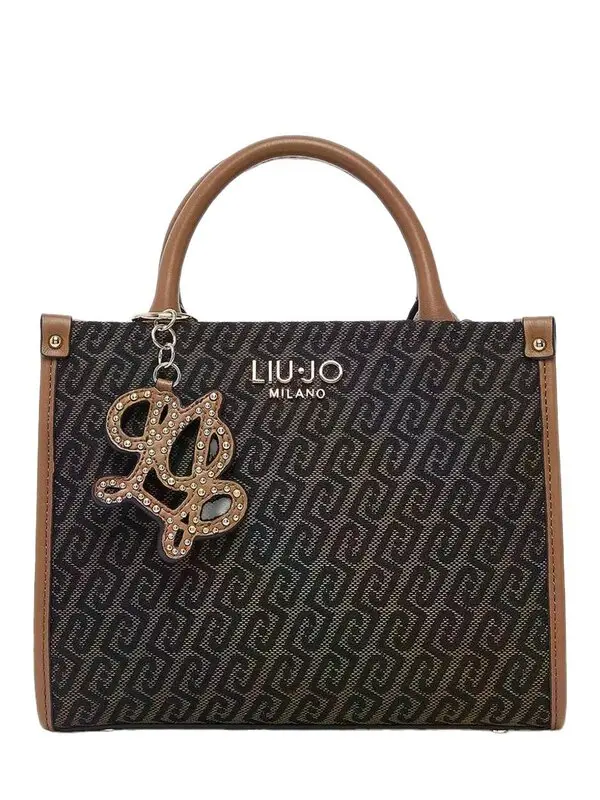 Liu Jo Jacquard Tote Bag With Charm - Black