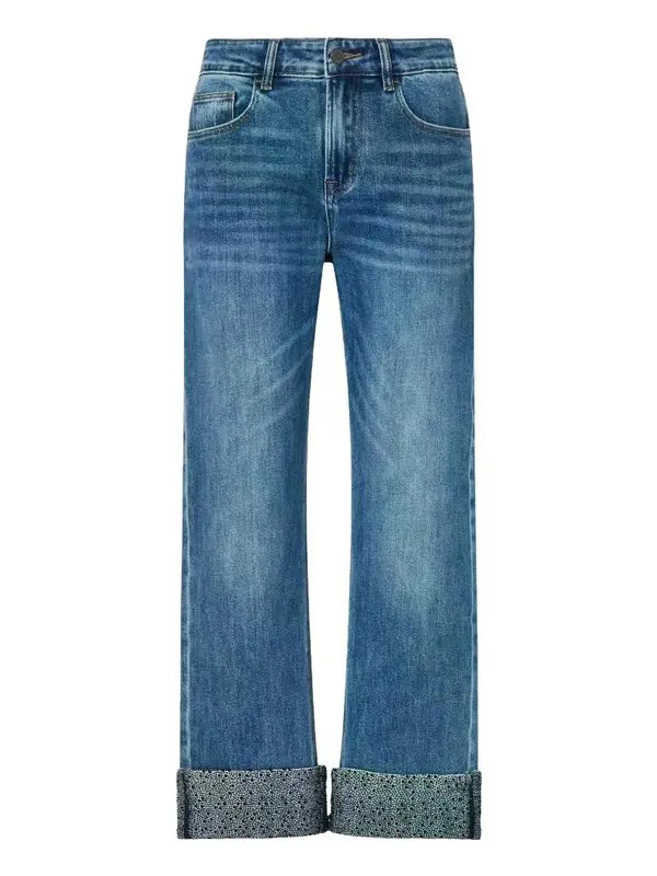 Liu Jo Straight-leg Jeans With Micro-rhinestones - Blue