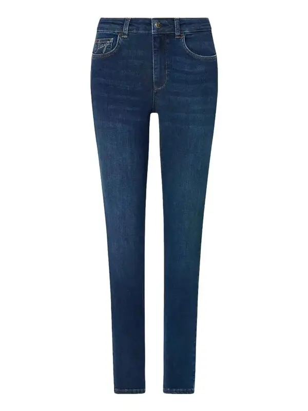 Liu Jo High Waist Skinny Jeans With Embellishments - Blue