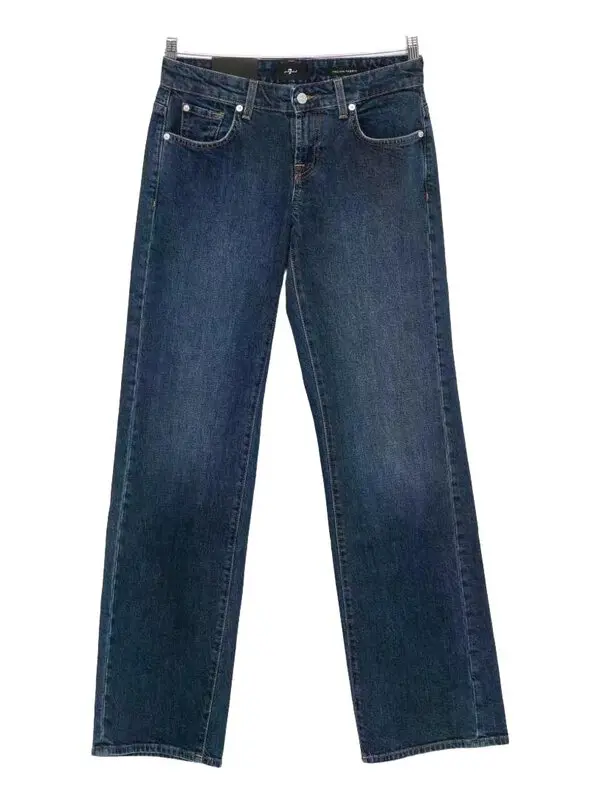 7 For All Mankind Low Straight Jeans - Blue