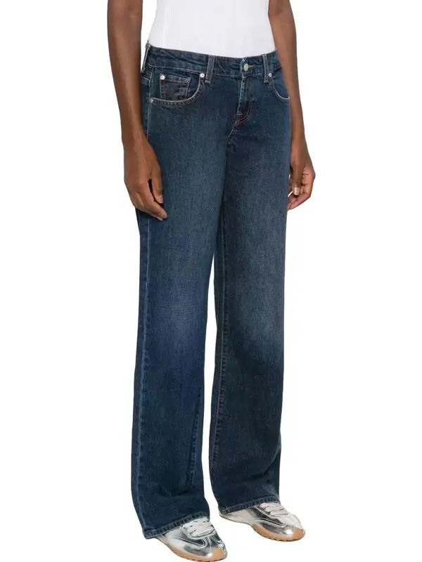 7 For All Mankind Low Straight Jeans - Blue