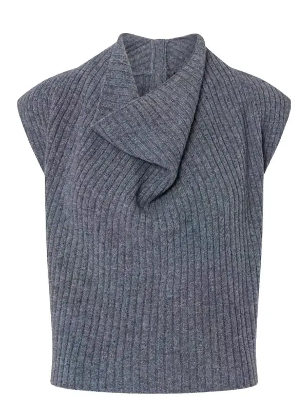 Liu Jo Ribbed Wool Vest - Grey