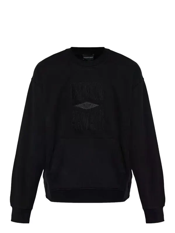 Emporio Armani Embroidered Logo Sweater - Black