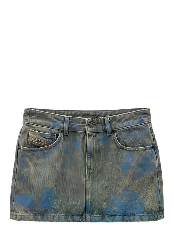 DIESEL® Acid Wash Denim Mini Skirt - Grey