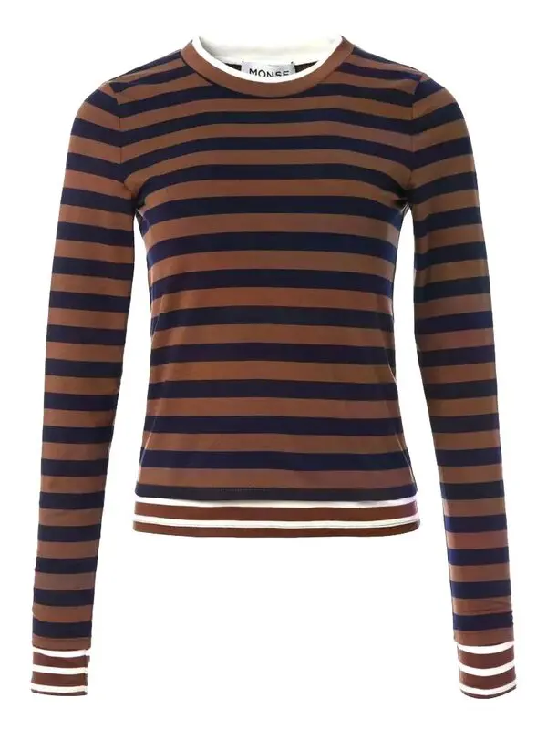 Monse Striped Double-layered Long Sleeve T-shirt - Brown