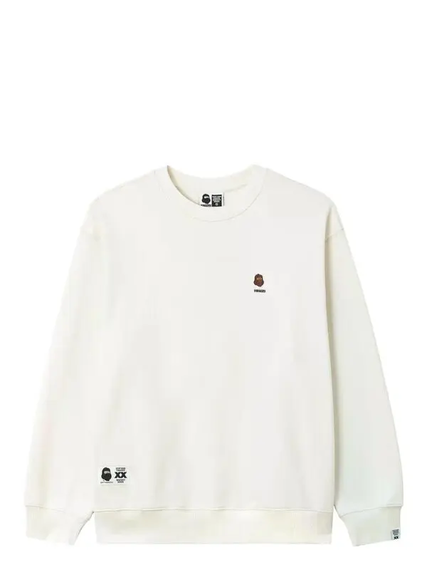 FINGERCROXX Embroidered Logo Crew Neck Sweater - Neutrals