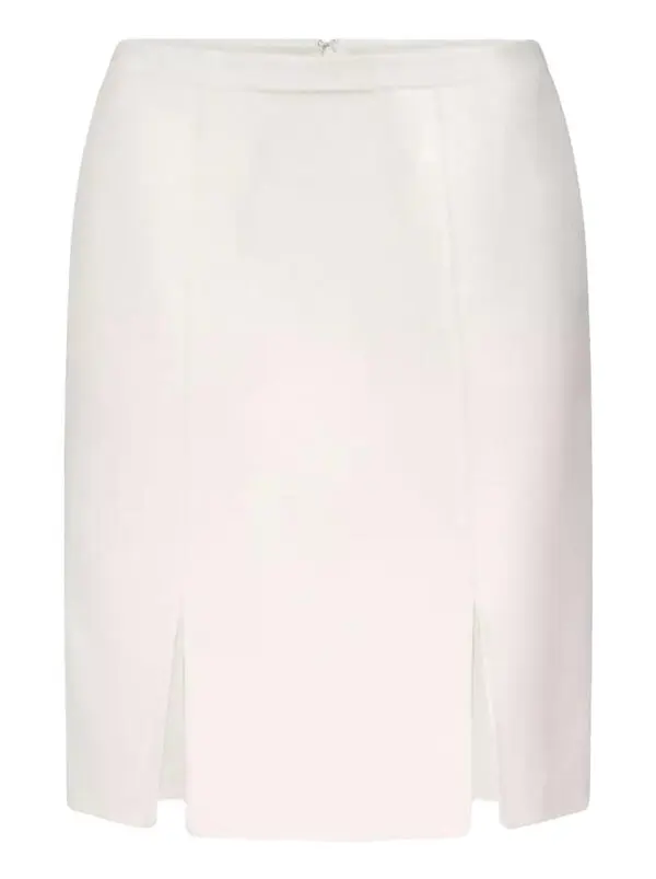 Loulou De Saison Judy Double Slit Wool Midi Skirt - Neutrals