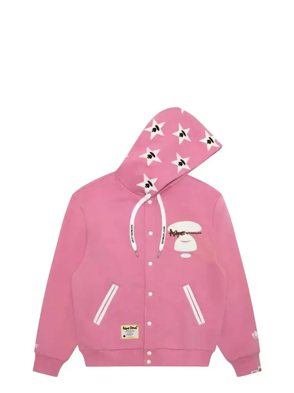 AAPE BY *A BATHING APE Logo-embroidered Hoodie - Pink
