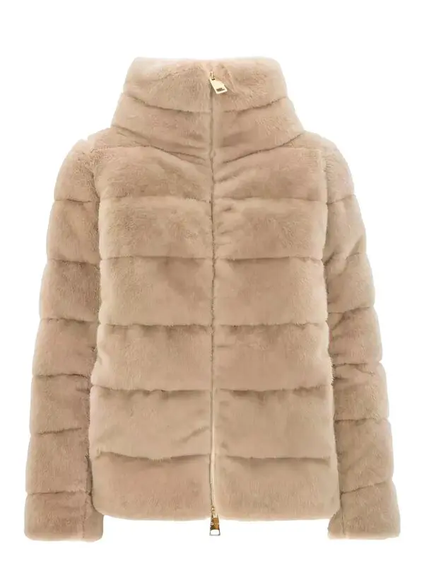 Herno Quilted Faux-fur Jacket - Neutrals