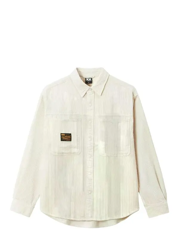 FINGERCROXX Corduroy Logo-patch Shirt - Neutrals