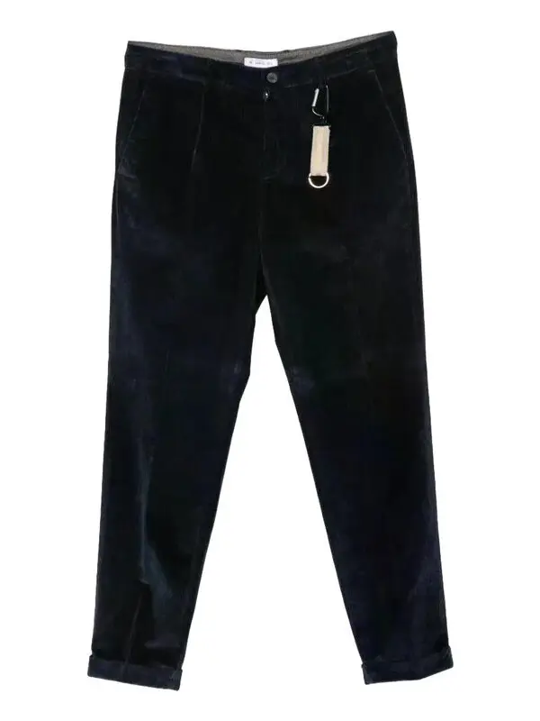 MANUEL RITZ Pleated Corduroy Trousers - Blue