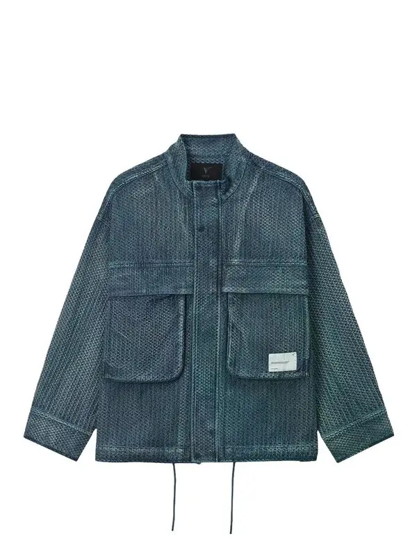 FIVE CM Waffle-textured Panelled Jacket - Blue