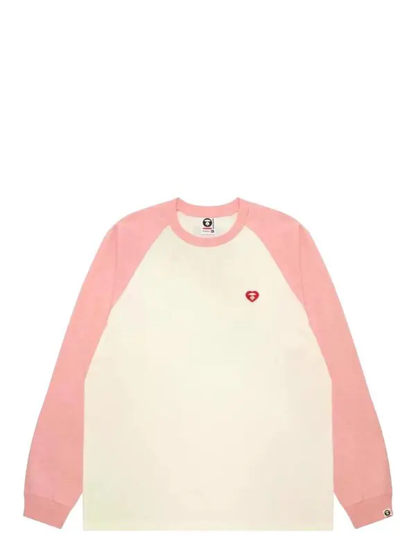 AAPE BY *A BATHING APE Aapenow Raglan-sleeve Heart-patch T-shirt - Pink
