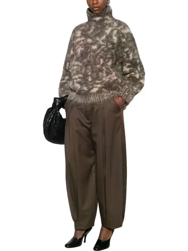 JOSEPH Esme Leopard-print High Neck Sweater - Neutrals