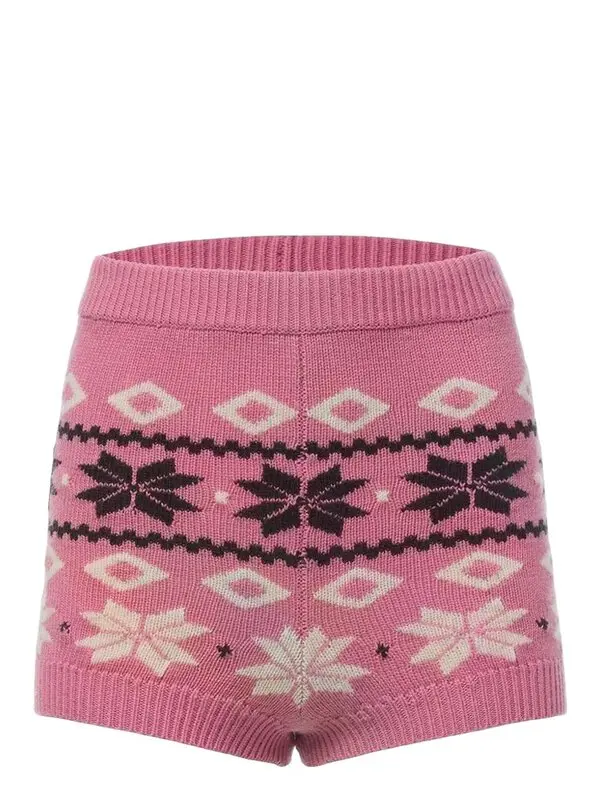 Monse Merino Wool Jacquard Shorts - Pink