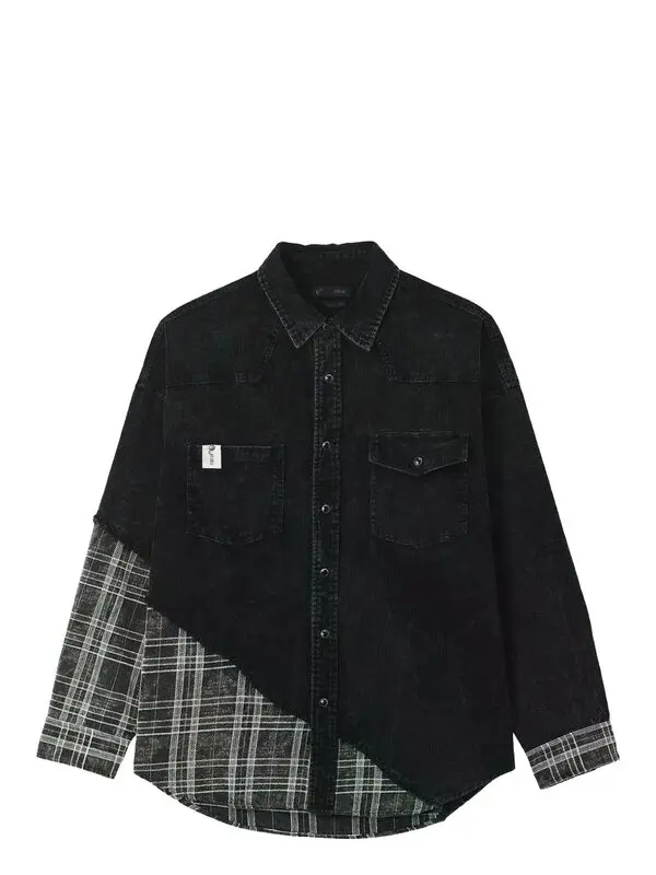 FIVE CM Patchwork Shirt - Black