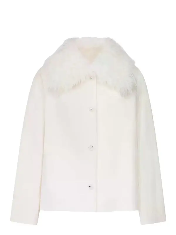Loulou De Saison Faux Fur Collar Jacket - Neutrals