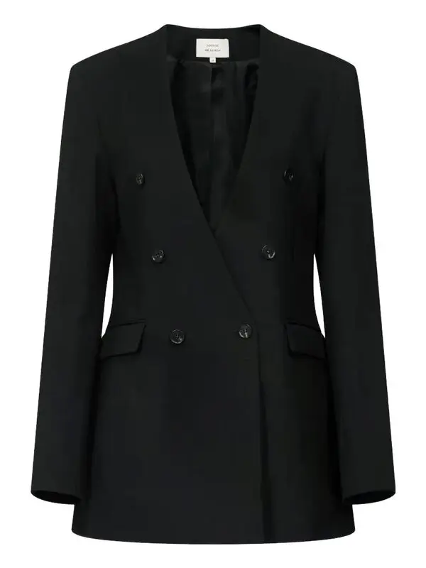 Loulou De Saison Astrid Double-breasted Blazer - Black