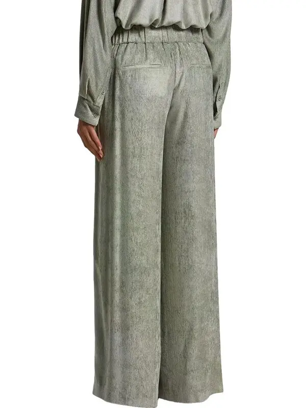 Peserico Pleated Wide Leg Trousers - Green