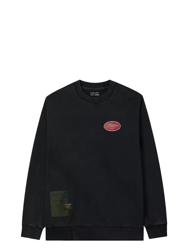 Izzue Logo Patch Graphic Print Sweatshirt - Black