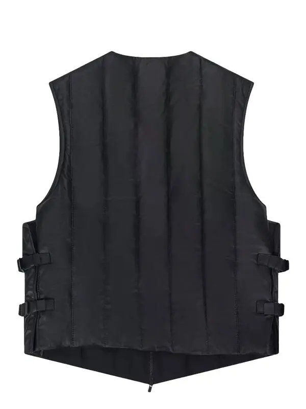 DENIM TEARS Quilted Leather Vest - Black
