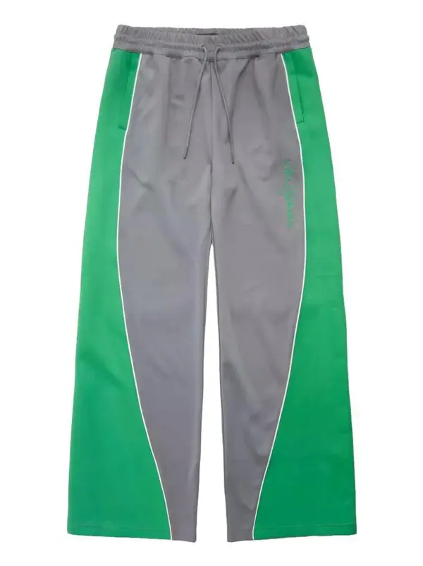 HAN KJØBENHAVN Logo-embroidered Contrast-panel Track Pants - Grey