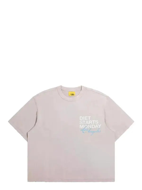 DIET STARTS MONDAY Logo-print Short-sleeve T-shirt - Grey