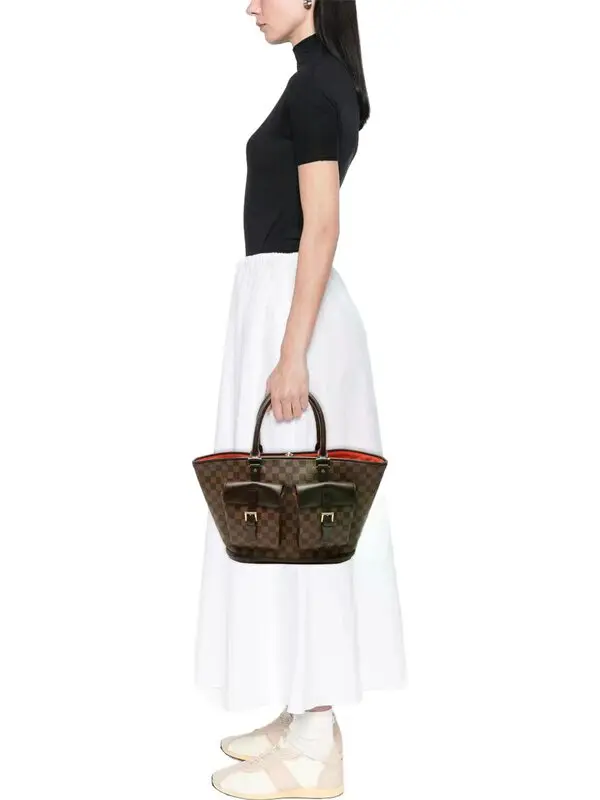 LOUIS VUITTON Damier Ebene Manosque Gm Tote Bag - Brown