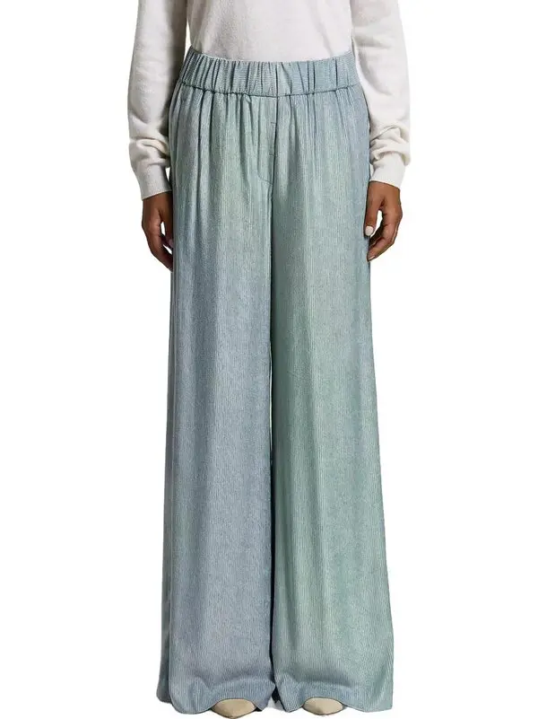 Peserico Plissé-effect Trousers - Blue