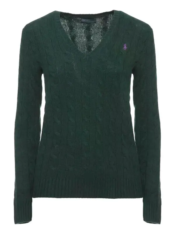 Polo Ralph Lauren Cable Knit V-neck Sweater - Green