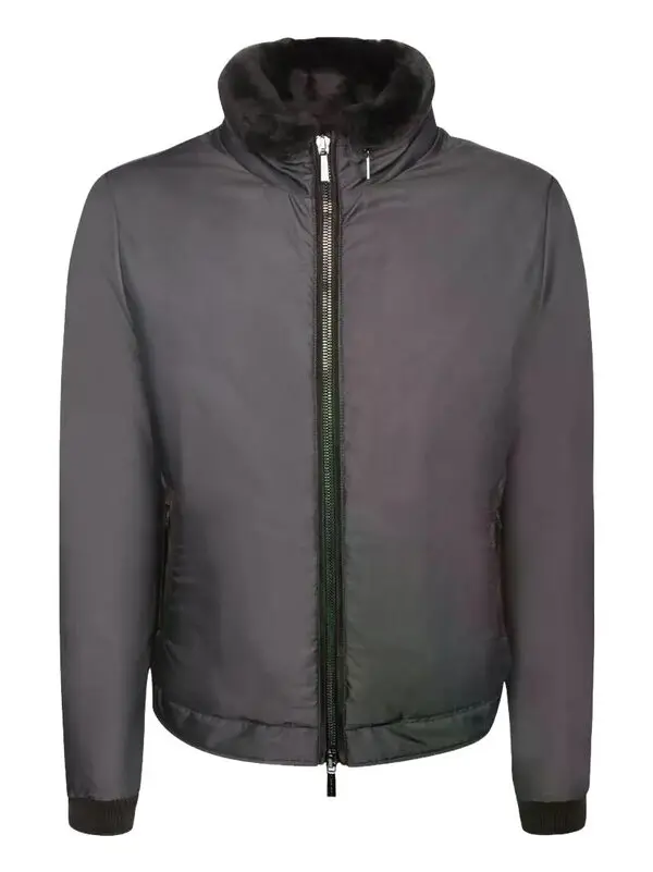 MOORER Shearling-lined Zip-up Jacket - Grey