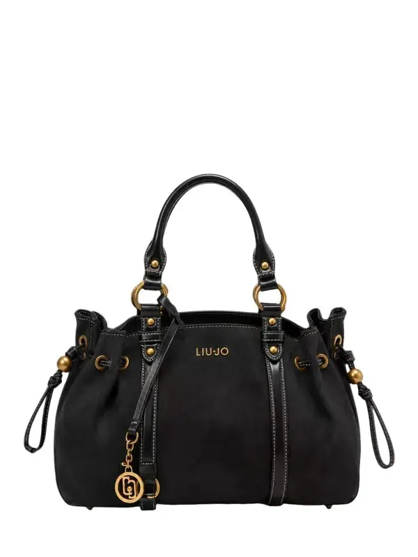 Liu Jo Logo Plaque Drawstring Tote Bag - Black