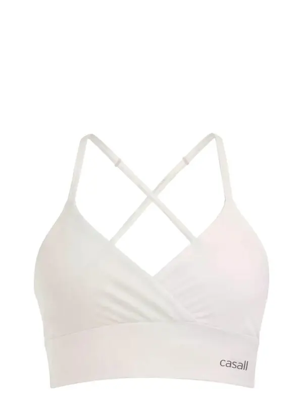 CASALL Crossover-front V-neck Sports Bra - White