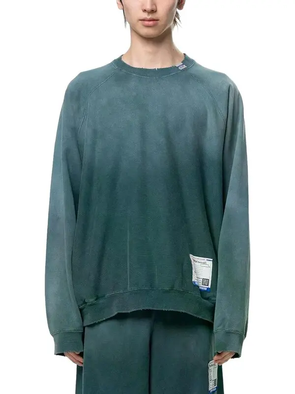 Mihara Yasuhiro Sun-faded Distressed Sweatshirt - Green