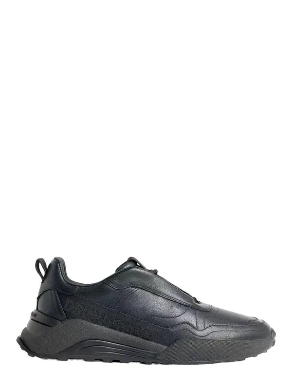 Dsquared2 Flow Leather Sneakers With Criss-cross Laces - Black