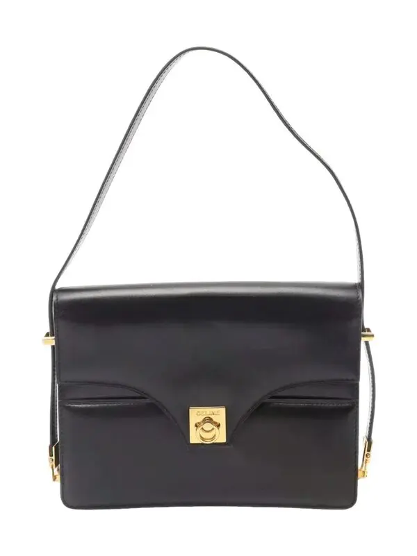 Celine 2000s Ring Clasp Shoulder Bag - Black