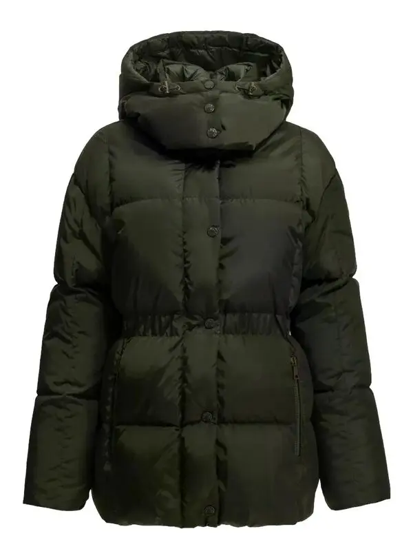 Moncler Agneux Quilted Hooded Coat - Green