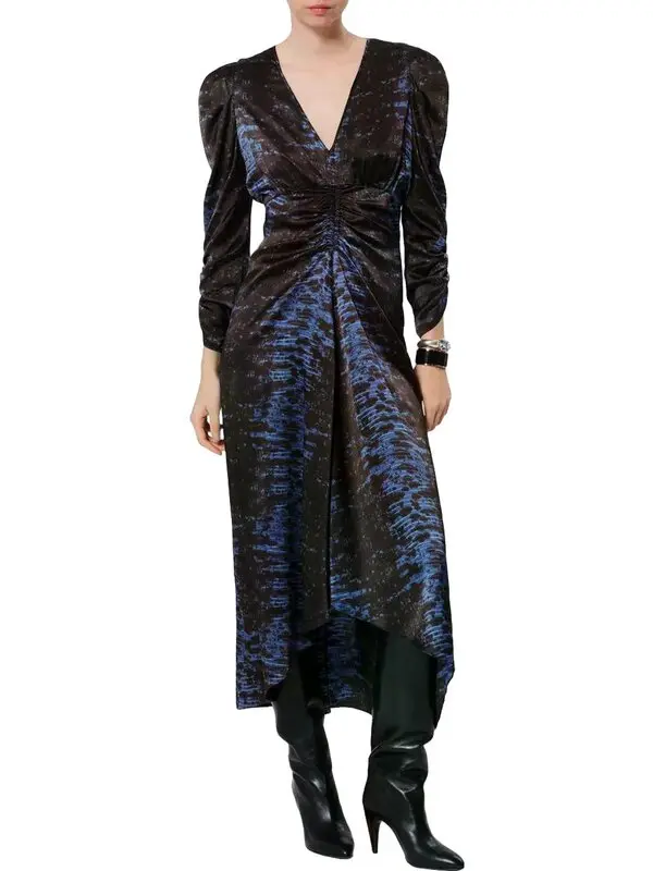 Isabel Marant Étoile Albini Python-print Silk Dress - Black