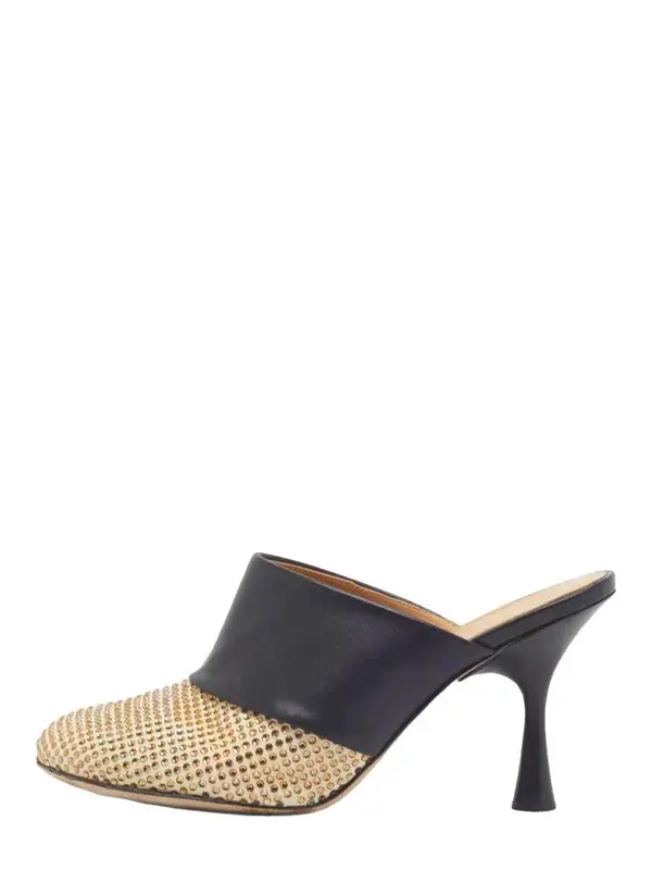 Loewe Crystal-embellished Leather Mules - Black