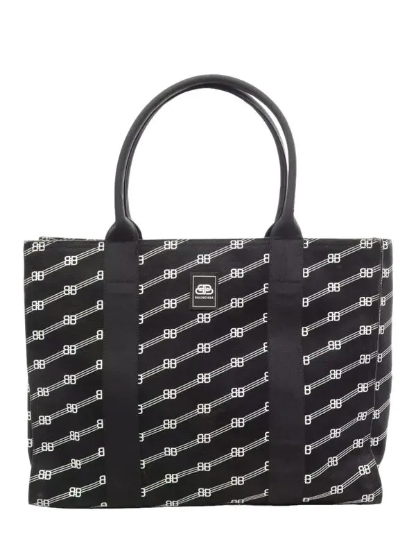 Balenciaga Bb Monogram Tote Bag - Black