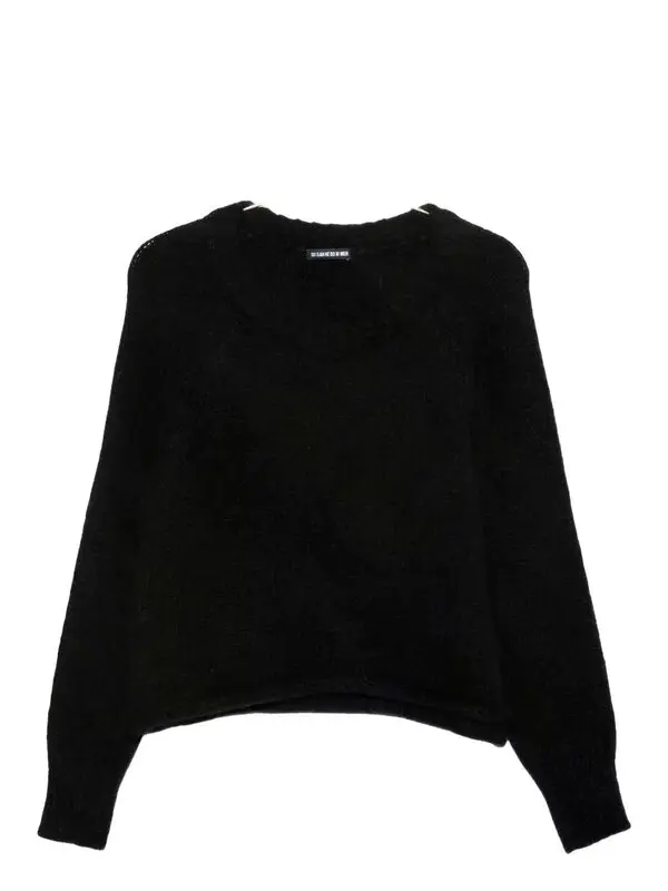 SUSANNE BOMMER Crew Neck Ribbed Sweater - Black