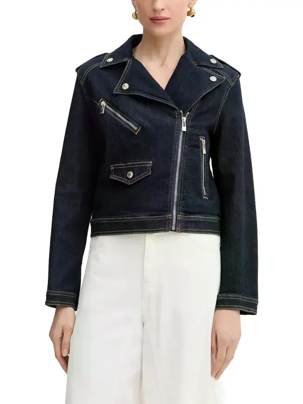 MORGAN Biker-style Denim Jacket - Blue