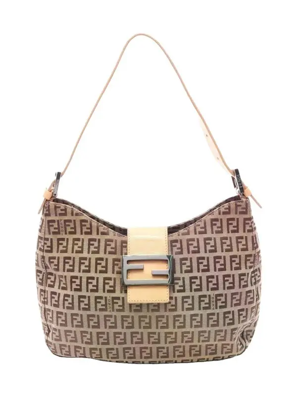 Fendi Zucchino Monogram Canvas Shoulder Bag - Brown