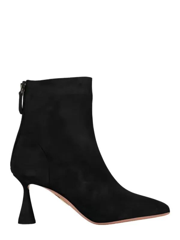 AQUAZZURA Amore Suede Ankle Boots - Black