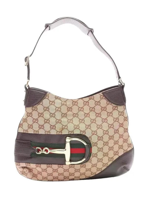 Gucci Gg Horsebit Shoulder Bag - Neutrals