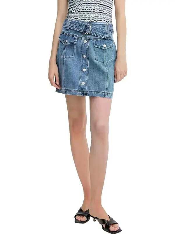 MORGAN Belted Mini Skirt - Blue